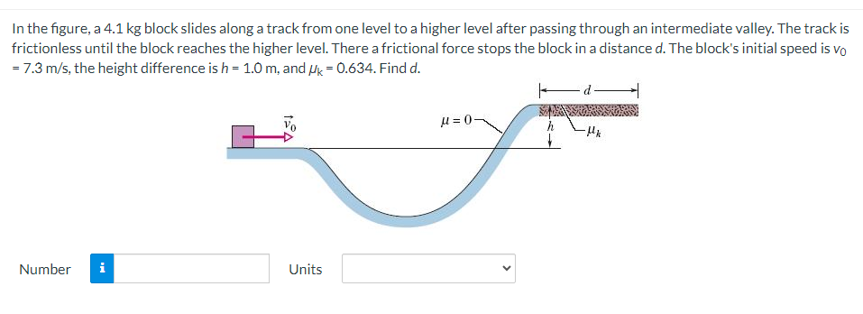 Solved In the figure, a 4.1kg ﻿block slides along a track | Chegg.com