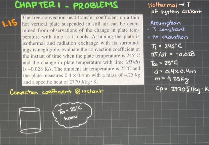 Solved heat transfer question but do nkt solve the problem I | Chegg.com
