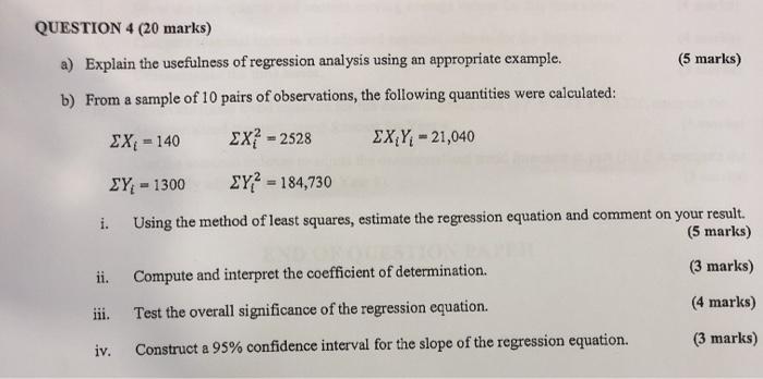 Solved Question 4 20 Marks 5 Marks A Explain The