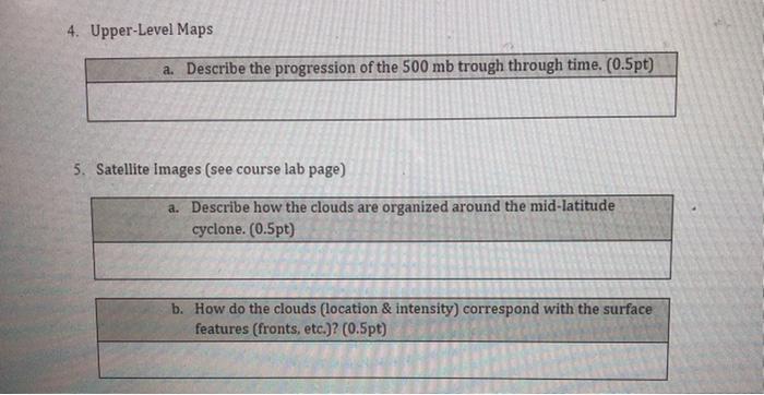 4. Upper-Level Maps a. Describe the progression of | Chegg.com