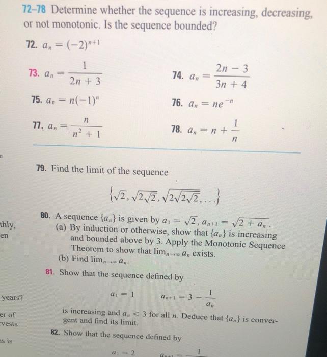Solved 72 78 Determine Whether The Sequence Is Increasing