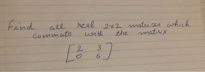 Solved Find all Commute real 2x2 matrices which with the | Chegg.com