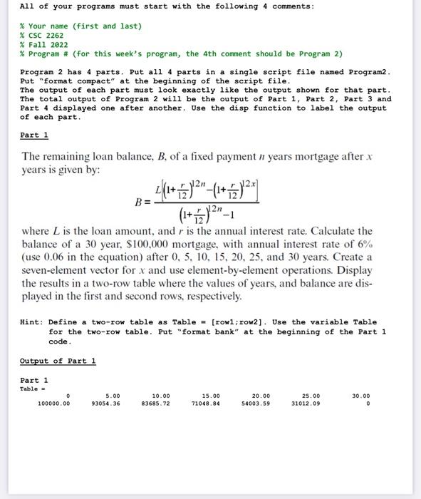 Solved All of your programs must start with the following 4 | Chegg.com