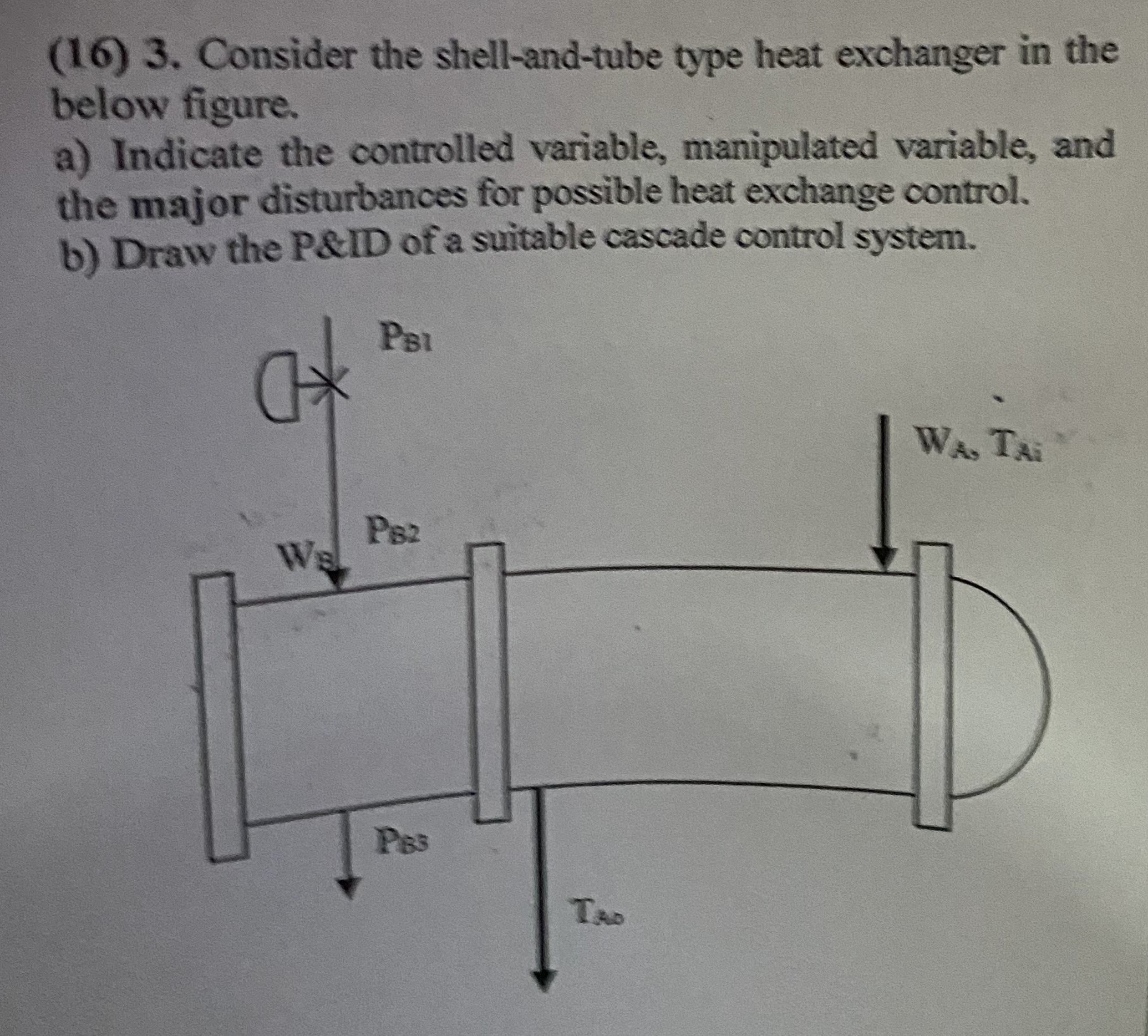 Solved Consider the shell-and-tube type heat exchanger in | Chegg.com