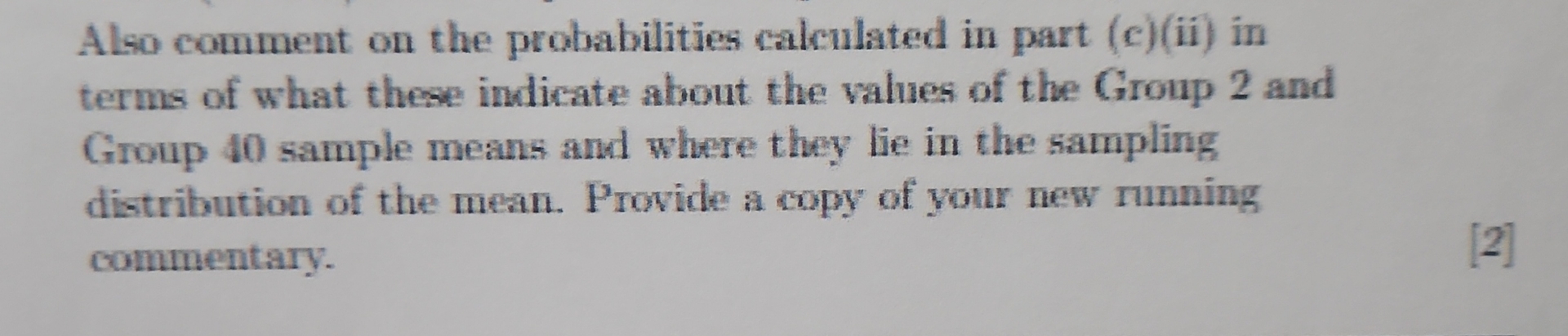 Solved Also comment on the probabilities calculated in part | Chegg.com
