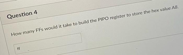 Solved Question 4 How many FFs would it take to build the | Chegg.com