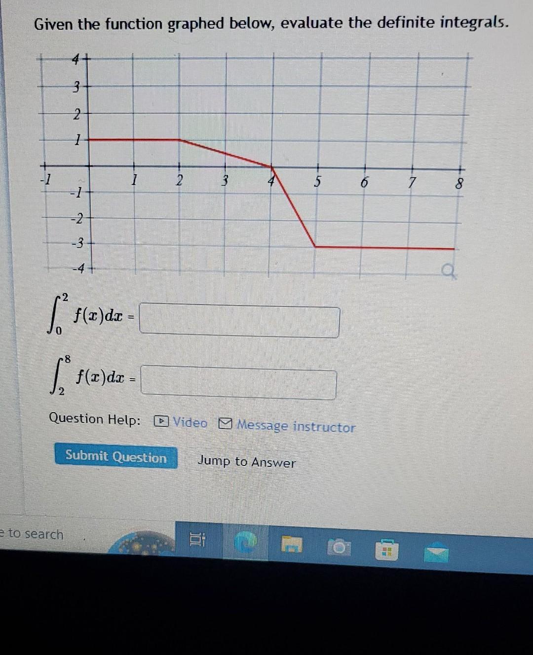 Solved Given the function graphed below, evaluate the | Chegg.com