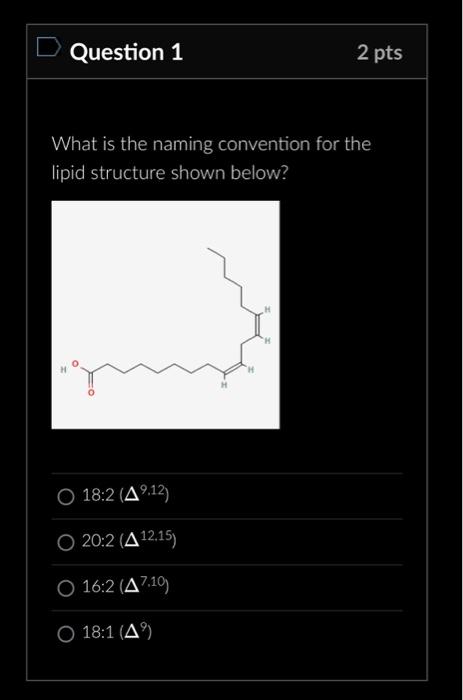 Solved What is the naming convention for the lipid structure | Chegg.com