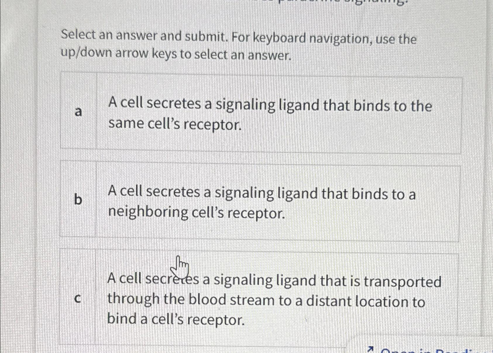 Solved Select an answer and submit. For keyboard navigation, | Chegg.com