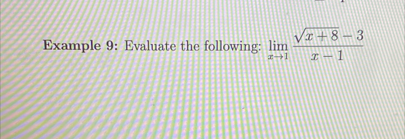 Solved Example 9: Evaluate the following: | Chegg.com