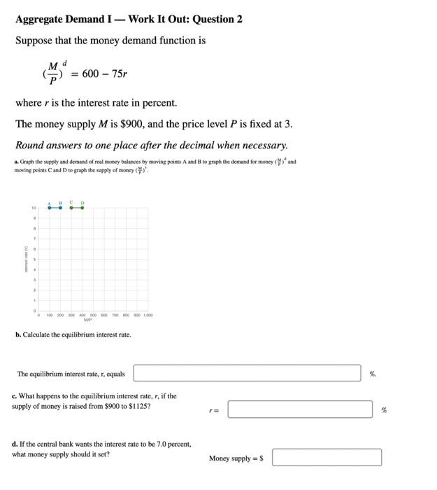Solved Aggregate Demand I - Work It Out: Question 2 Suppose | Chegg.com