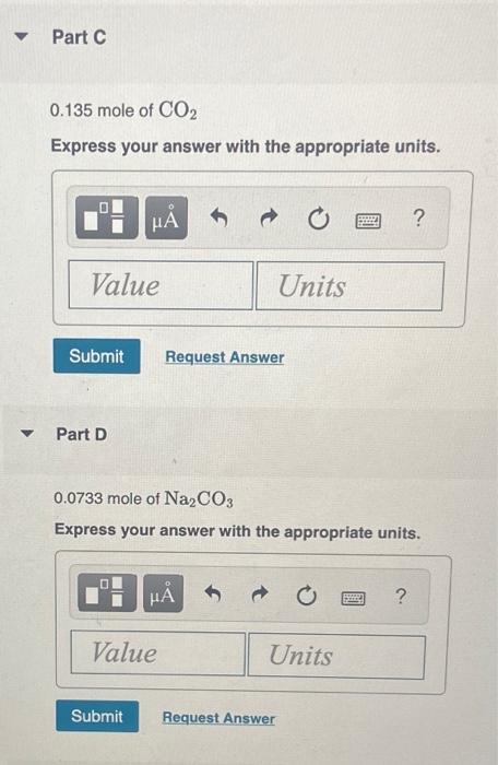 Solved Calculate the mass, in grams, for each of the | Chegg.com