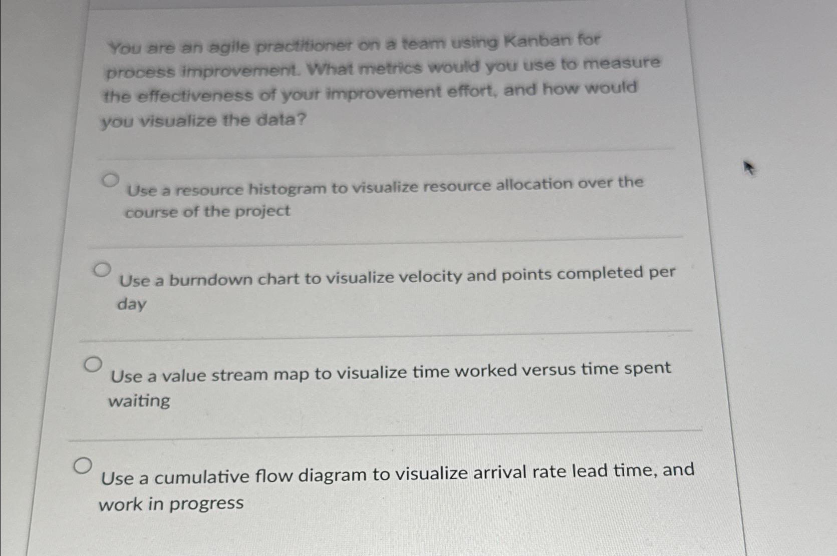 Solved You are an agile practitioner on a team using Kanban | Chegg.com