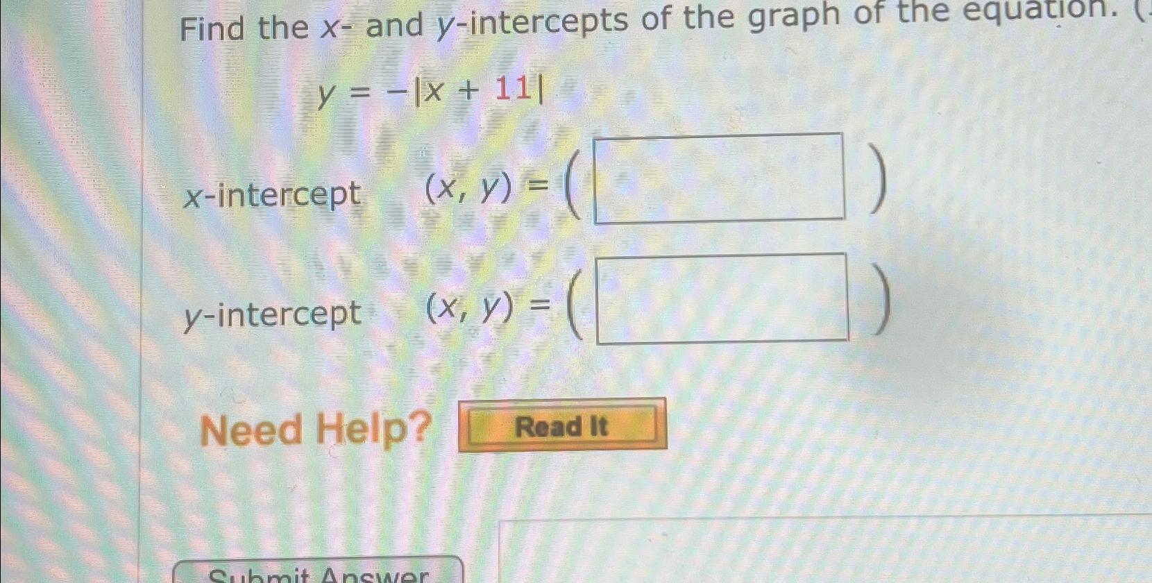 Find the x-and y-intercepts of the graph of the | Chegg.com