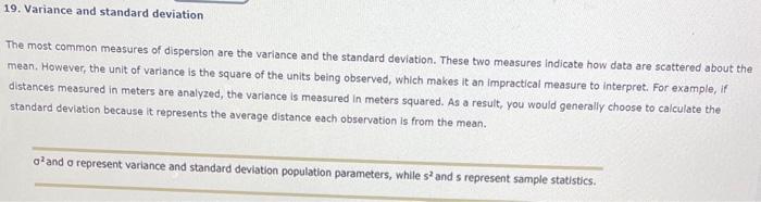 Solved The most common measures of dispersion are the | Chegg.com