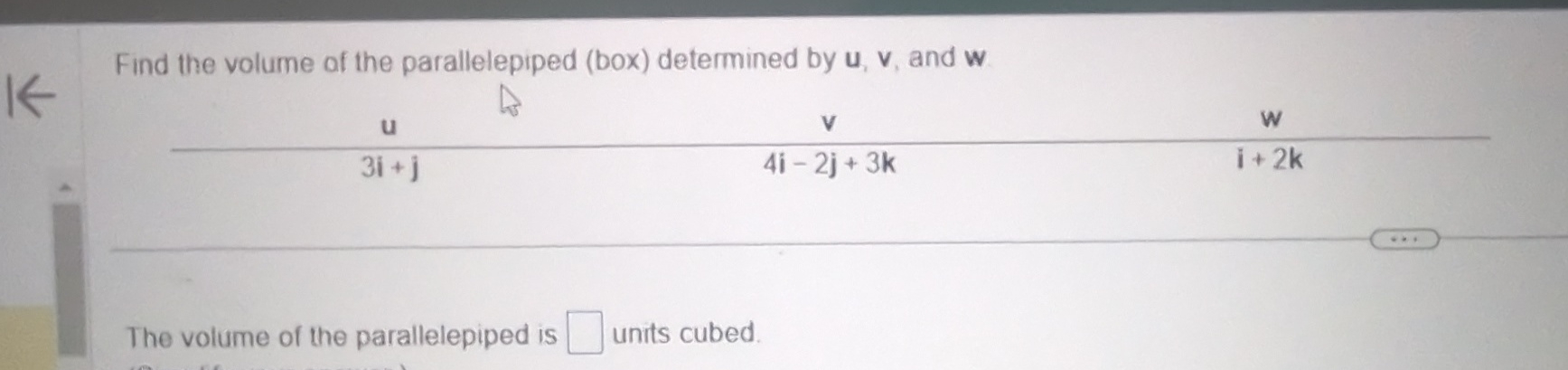 Solved Find the volume of the parallelepiped (box) | Chegg.com