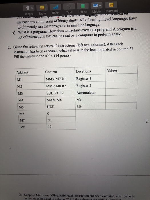 Solved T Insert Table Chart Text Shape Media Comment са | Chegg.com