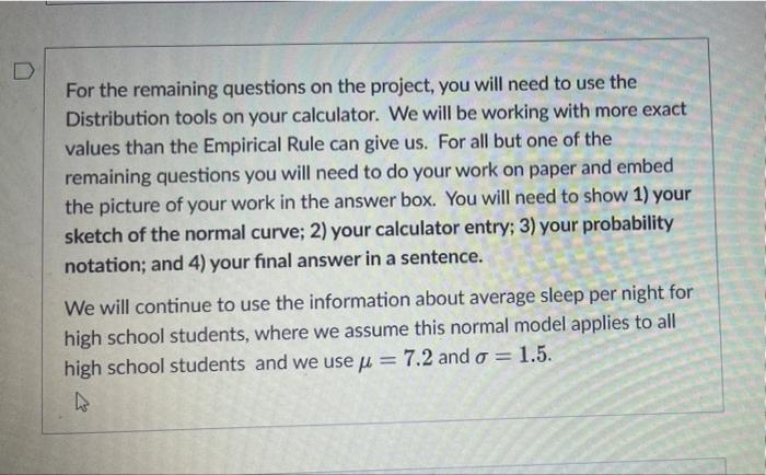 Solved For the remaining questions on the project, you will | Chegg.com