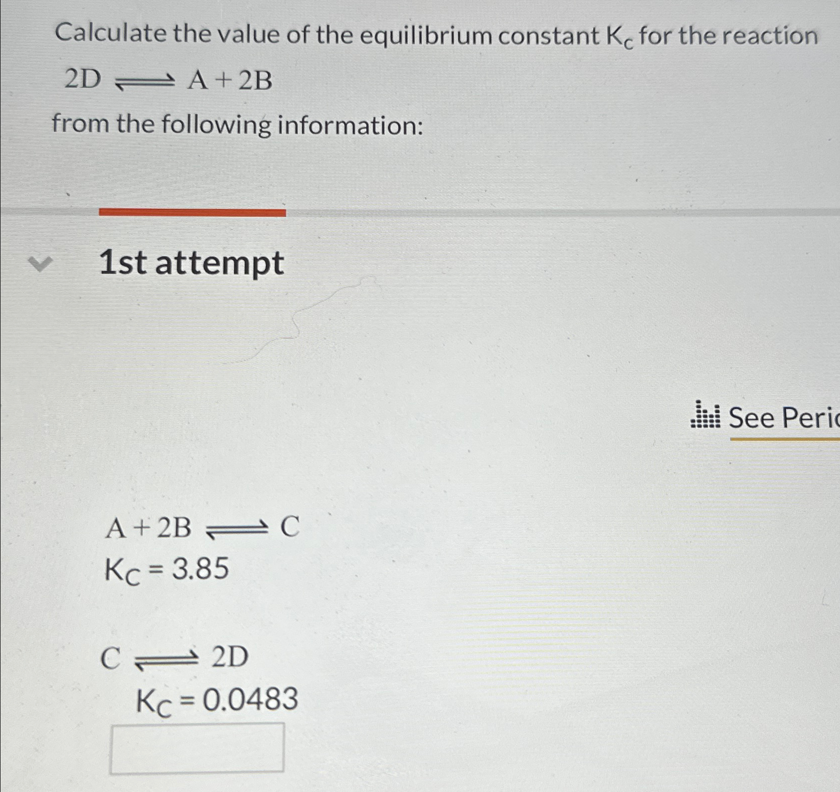 Solved Calculate the value of the equilibrium constant KC | Chegg.com