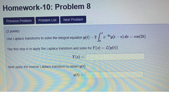Solved Homework 10 Problem 8 Previous Problem Problem List 5919