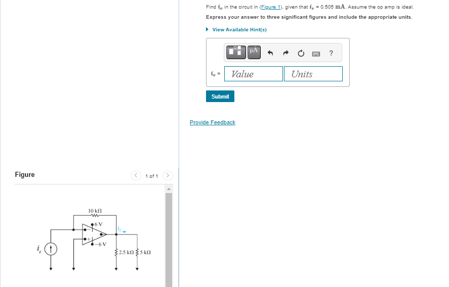Solved Find io ﻿in the circuit in (Figure 1), ﻿given that | Chegg.com