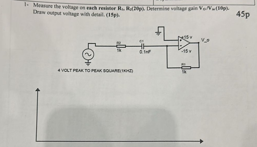 Solved 1- ﻿Measure the voltage on each resistor R1,R2(20p). | Chegg.com