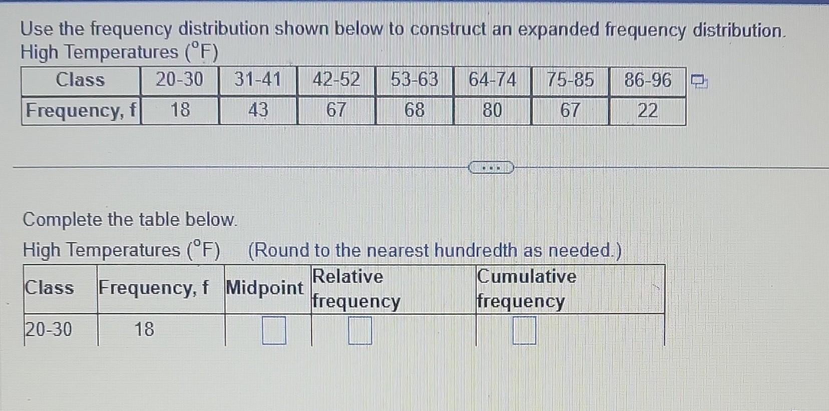 Solved Use the frequency distribution shown below to | Chegg.com