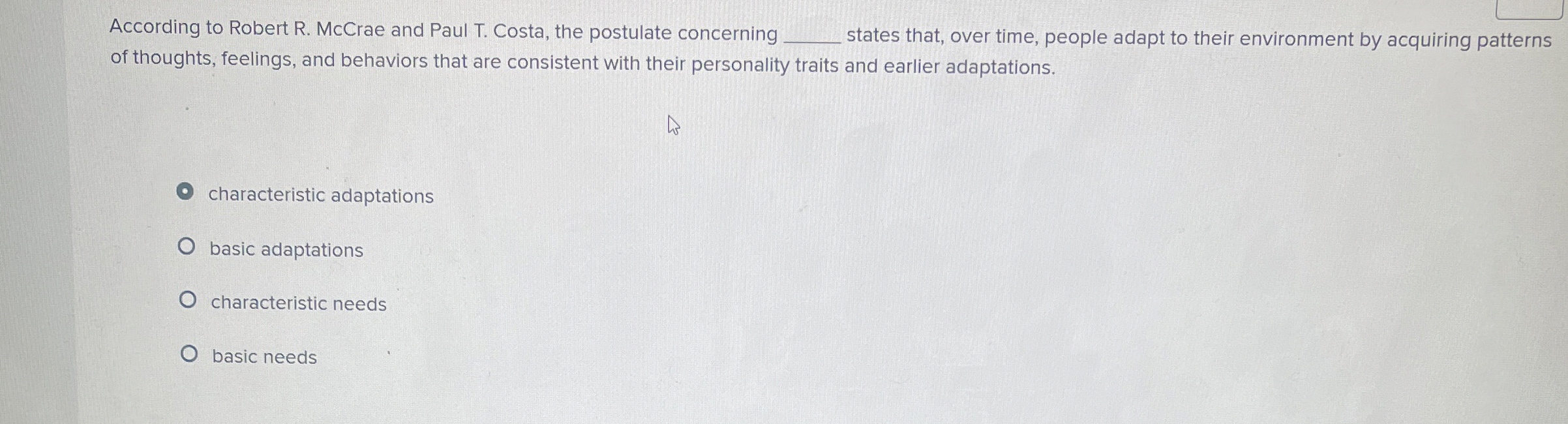 High Quality SOLUTION According to Robert R. ﻿McCrae and Paul T. ﻿Costa ...