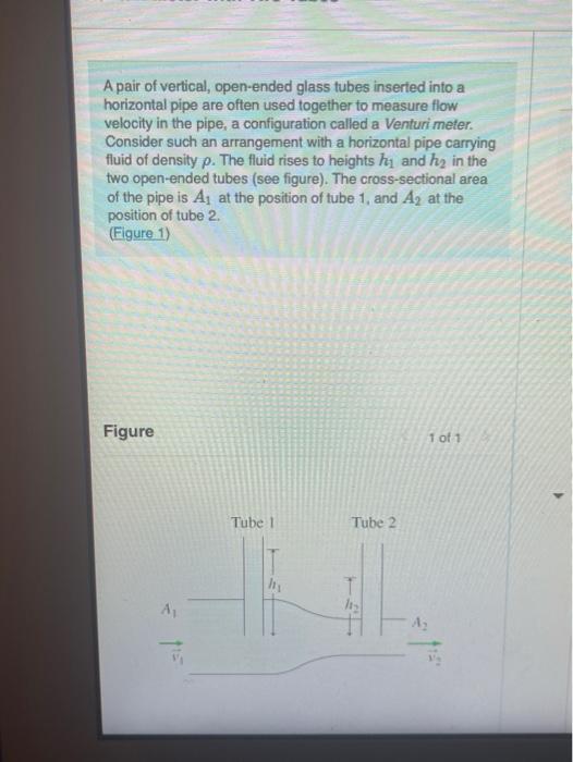 Solved A pair of vertical, open-ended glass tubes inserted | Chegg.com