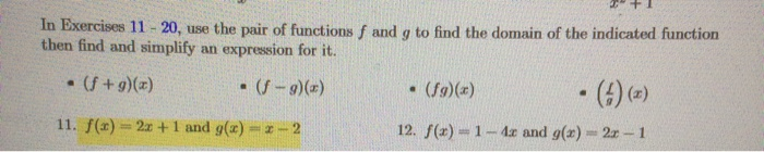 Solved In Exercises 11 - 20, use the pair of functions f and | Chegg.com