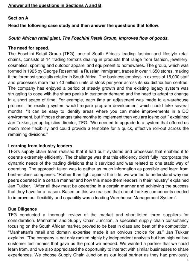 Solved Answer all the questions in Sections A and BSection | Chegg.com