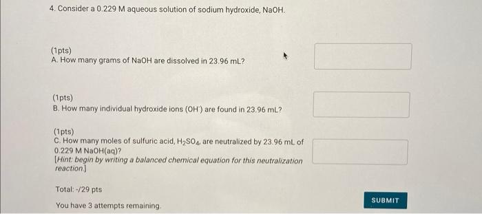 Solved 4. Consider a 0.229 M aqueous solution of sodium | Chegg.com