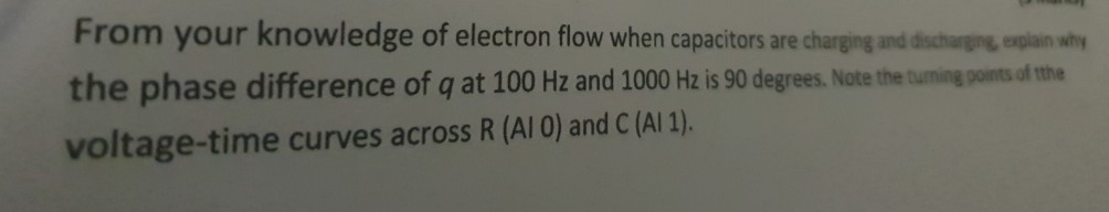 Solved From your knowledge of electron flow when capacitors | Chegg.com