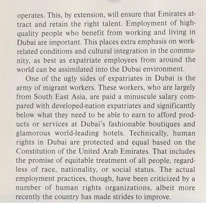 The Emirates Group and Employee Diversity The | Chegg.com