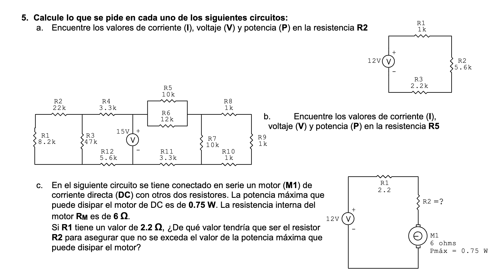 Solved 5. ﻿Calcule lo que se pide en cada uno de los | Chegg.com