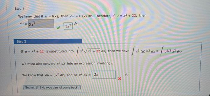 Solved Tutorial Exercise Evaluate the integral by making the | Chegg.com