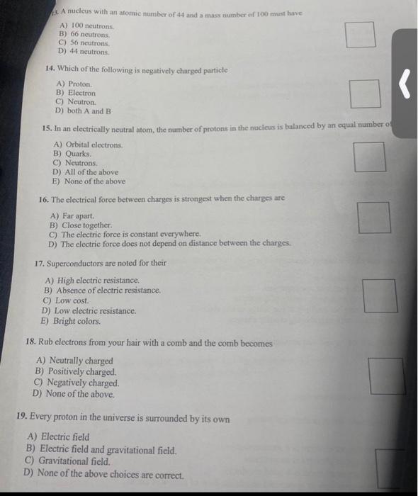 Solved 13. A nucleus with an atomic number of 44 and a mass | Chegg.com