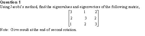 Solved Using Jacobi's method, find the eigenvalues and | Chegg.com