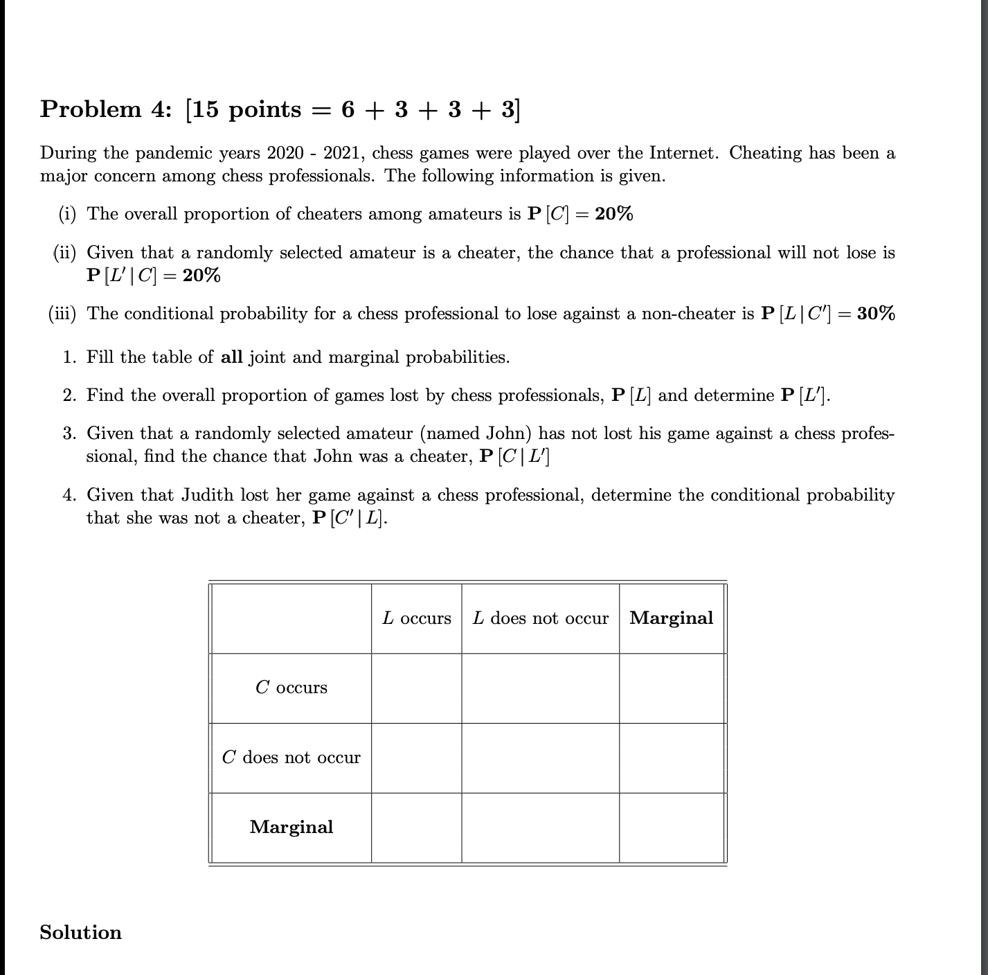 Solved Problem 4: [15 ﻿points =6+3+3+3During the pandemic | Chegg.com