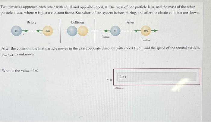 Solved Wo particles approach each other with equal and | Chegg.com