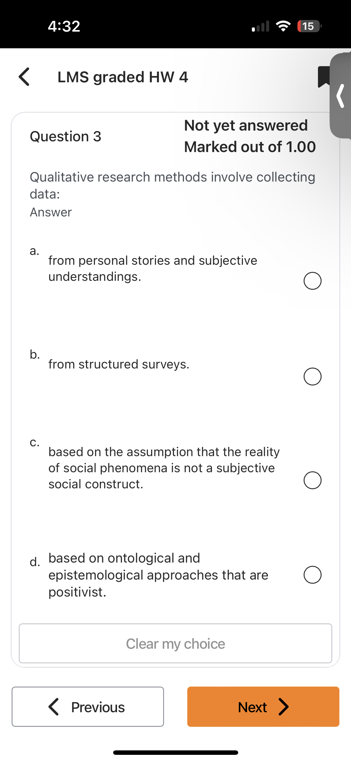 Solved 4:3215LMS graded HW 4Question 3Not yet answeredMarked | Chegg.com