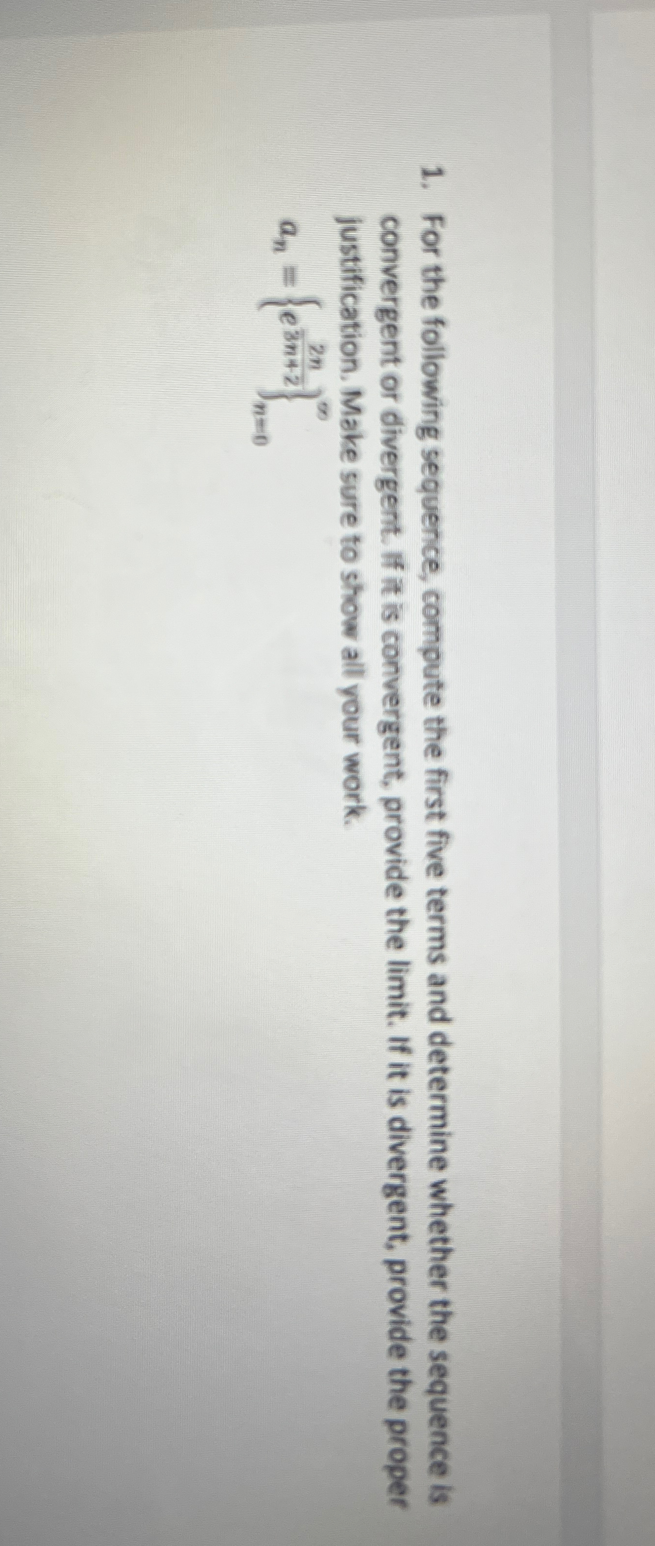 Solved For the following sequence, compute the first five | Chegg.com