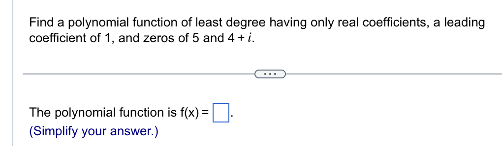 Solved h hFind a polynomial function of least degree having | Chegg.com