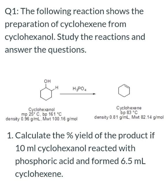 Solved Q1: The following reaction shows the preparation of | Chegg.com