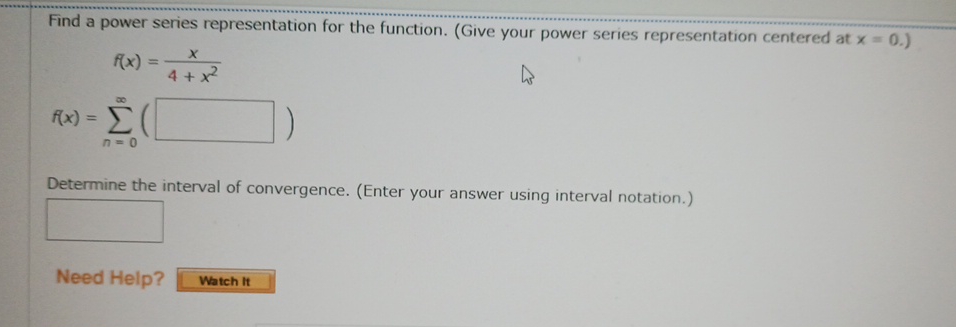 Solved Find a power series representation for the function. | Chegg.com