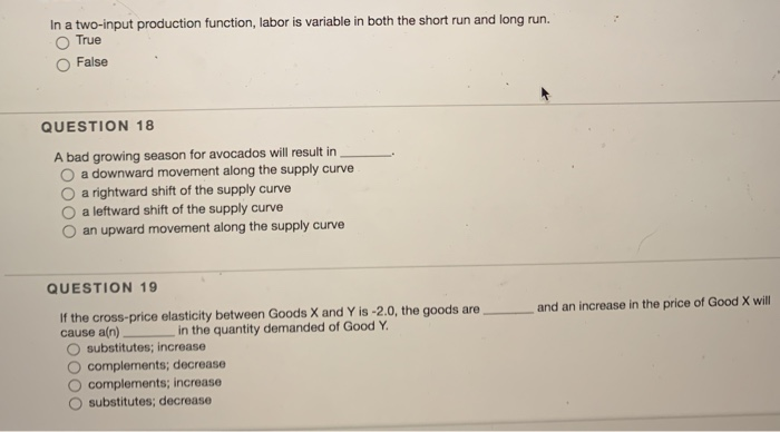 Solved In A Two Input Production Function Labor Is Variable 2025