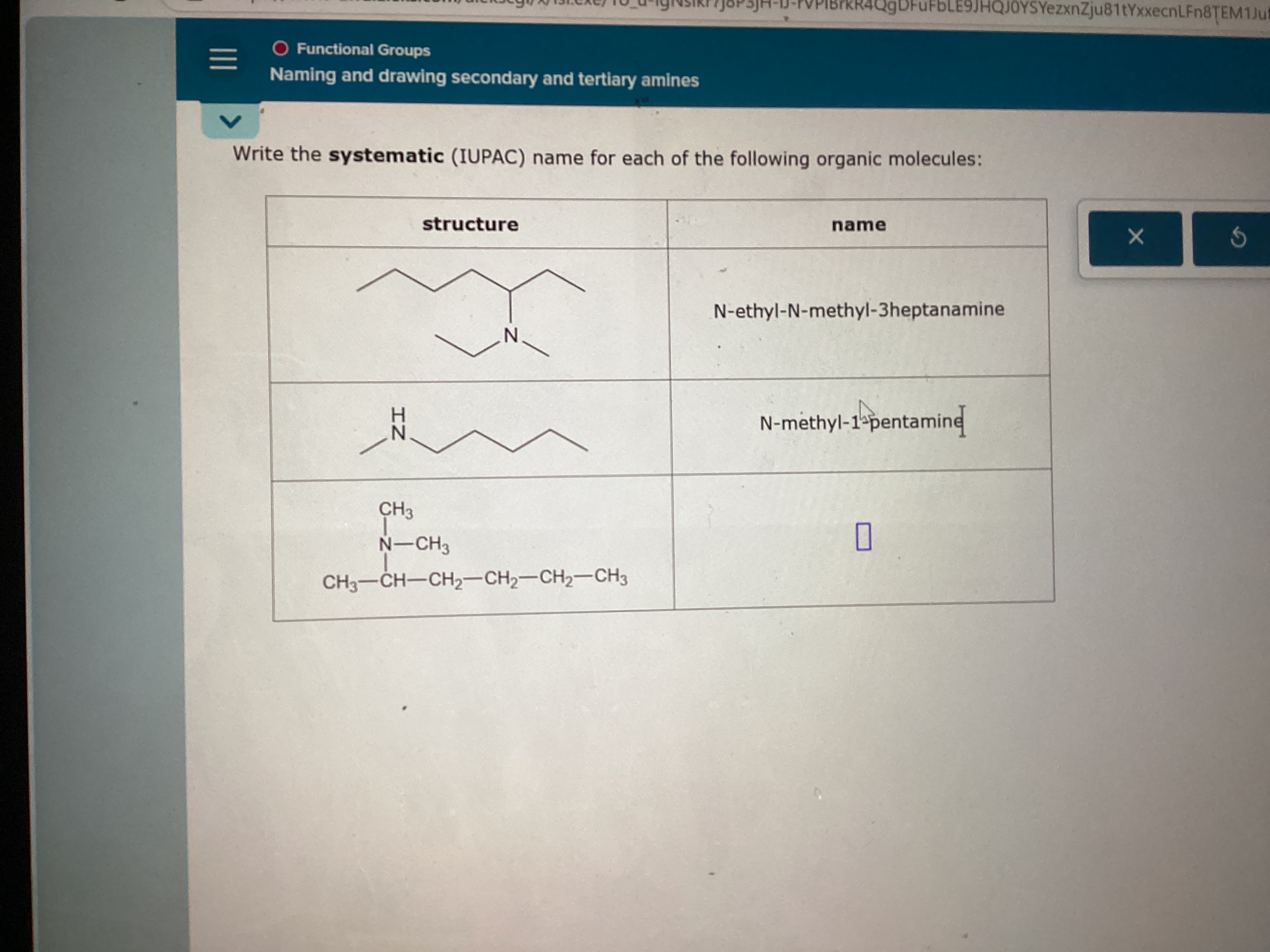Solved Functional Groups Naming and drawing secondary and | Chegg.com