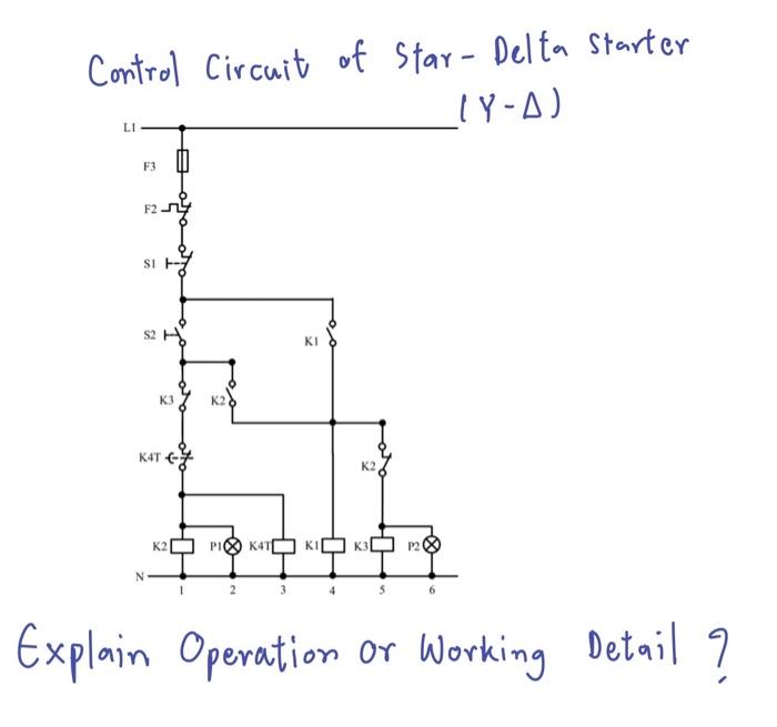Solved Control Circuit os Star-Delta Starter (Y-triangle) | Chegg.com