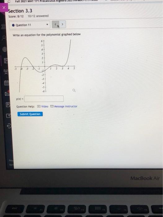Solved Fall 2021 MAT 171 Precalculus Algebra Section 3.3 | Chegg.com