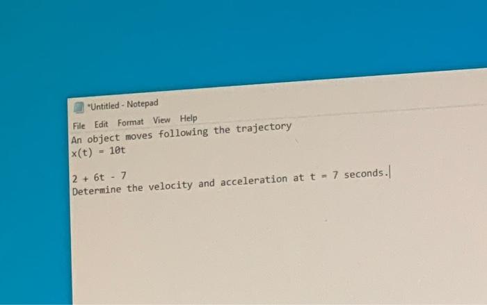 Solved "Untitled - Notepad File Edit Format View Help An | Chegg.com